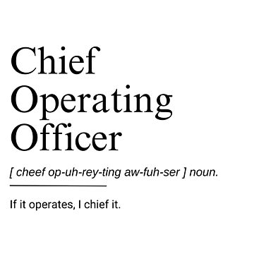 "Chief Operating Officer Funny Work Definition" Greeting Card for Sale ...