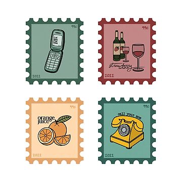 "Stamp Sticker Set" Sticker for Sale by VeritaDoodles | Redbubble
