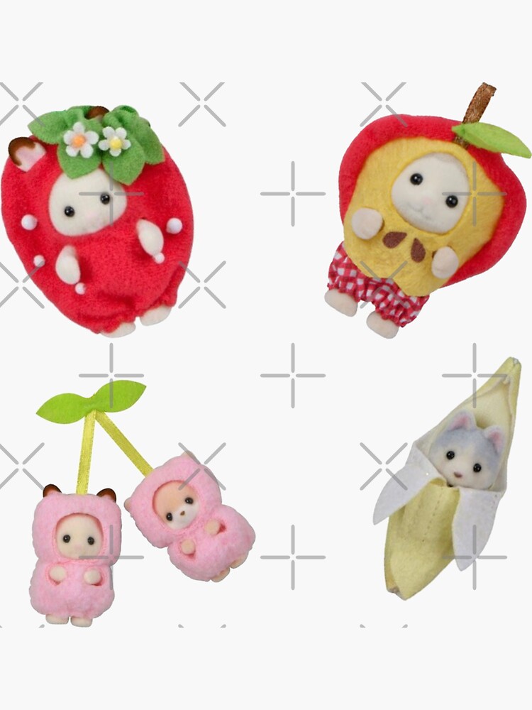 "Calico Critters Fruit Set - Strawberry, Apple, Cherry, and Banana ...