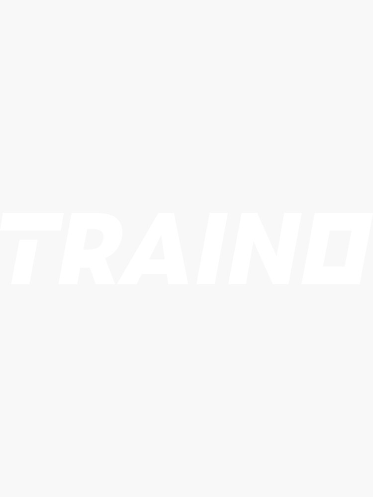 "Traino Logo - White" Sticker for Sale by TRAINO | Redbubble