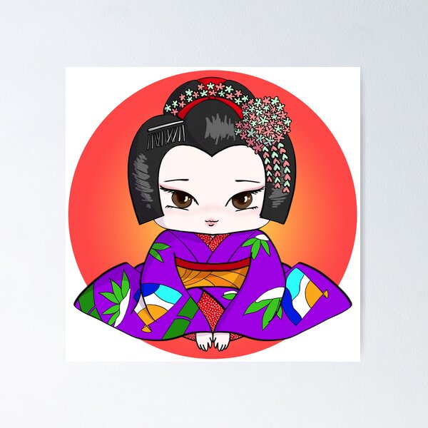 "Chibi Japonismo Maiko 2" Poster by Japonismo | Redbubble