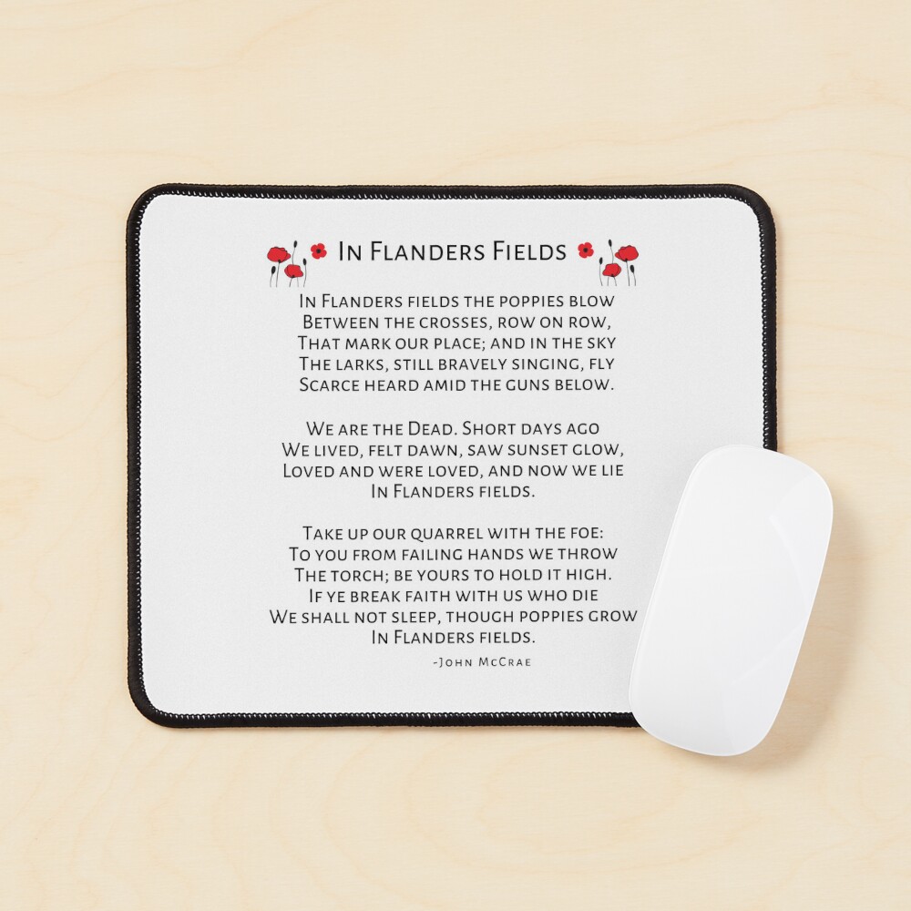 "In Flanders Fields The Poppies Blow Remembrance Day" Sticker for Sale ...