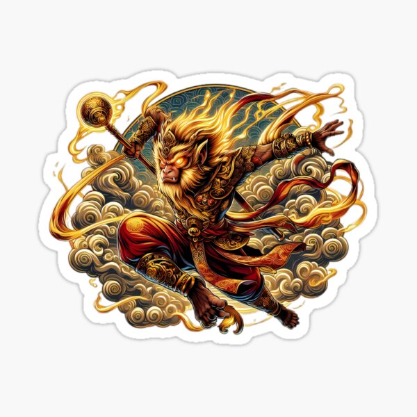 "The Immortal Monkey King" Sticker for Sale by ImmersiveArt Era | Redbubble