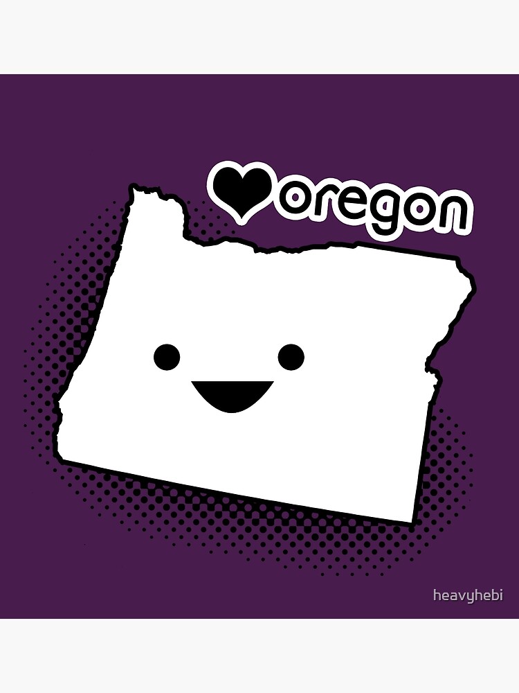 "Cute Oregon - Kawaii Happy Face Oregon - Cute States " Poster for Sale ...