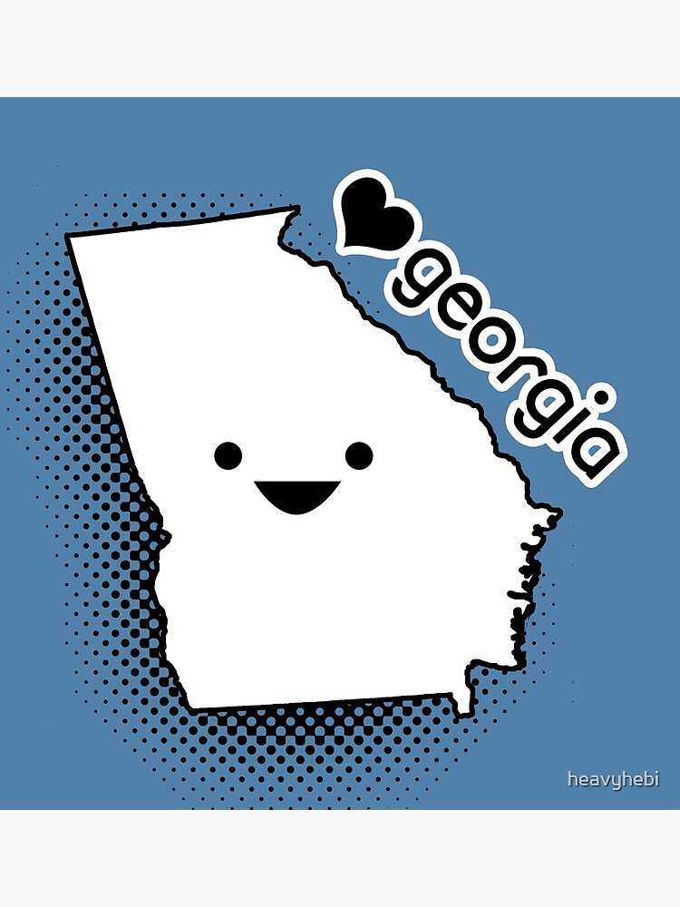 Póster «Cute Georgia - Happy Face State Emoji» de heavyhebi | Redbubble