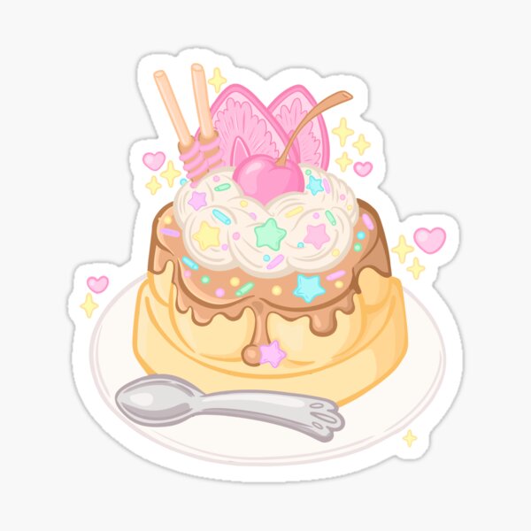 "Kawaii, cutecore, japanese pudding " Sticker for Sale by Pastel-Art ...