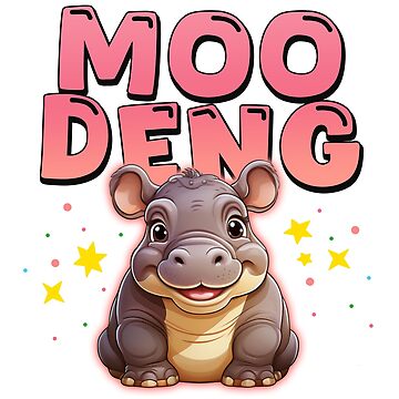 "Moo Deng Baby Pygmy Hippo" Sticker for Sale by kspirit | Redbubble