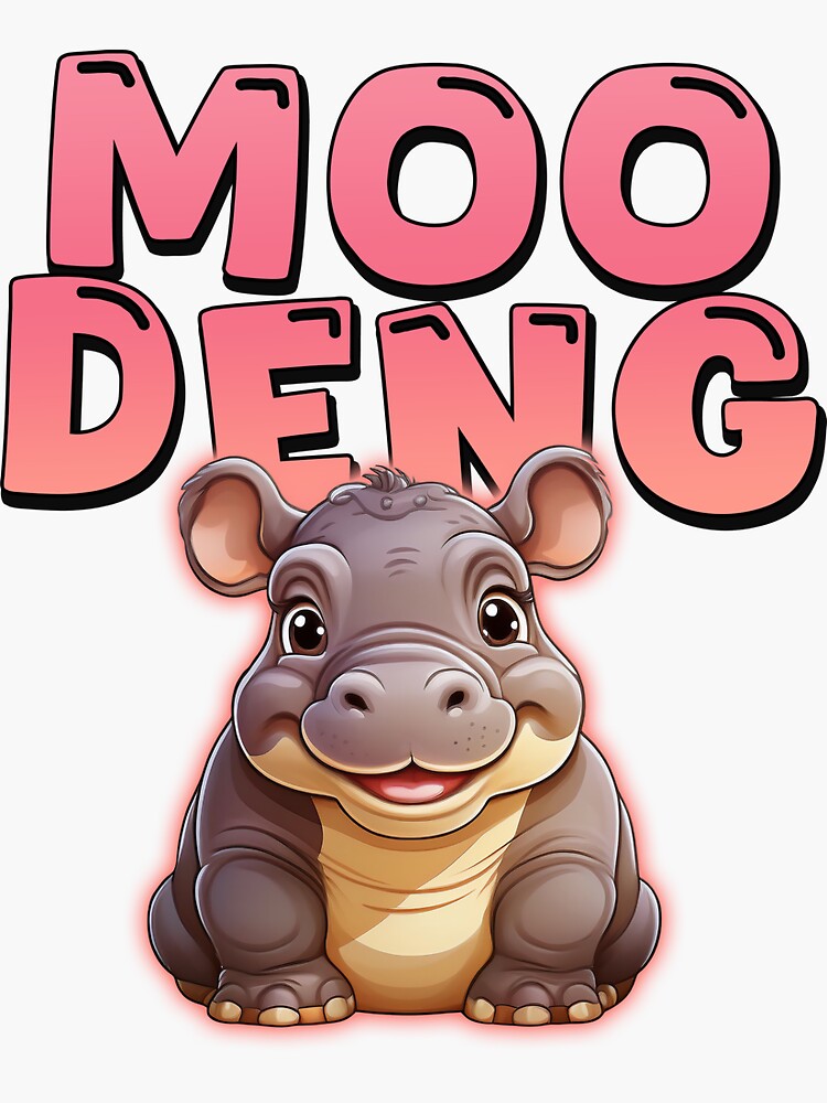 "Moo Deng Baby Pygmy Hippo" Sticker for Sale by kspirit | Redbubble