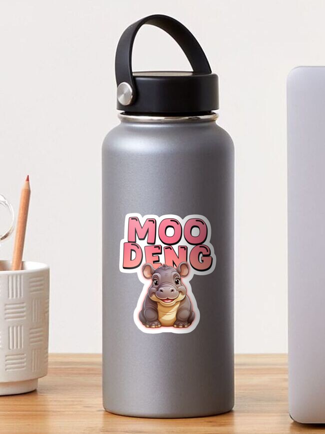 "Moo Deng Baby Pygmy Hippo" Sticker for Sale by kspirit | Redbubble