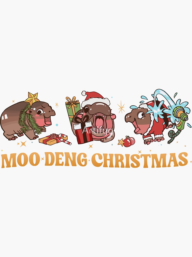 "Cute Moo Deng Christmas The Famous Baby Pigmy Hippopotamus Trending ...
