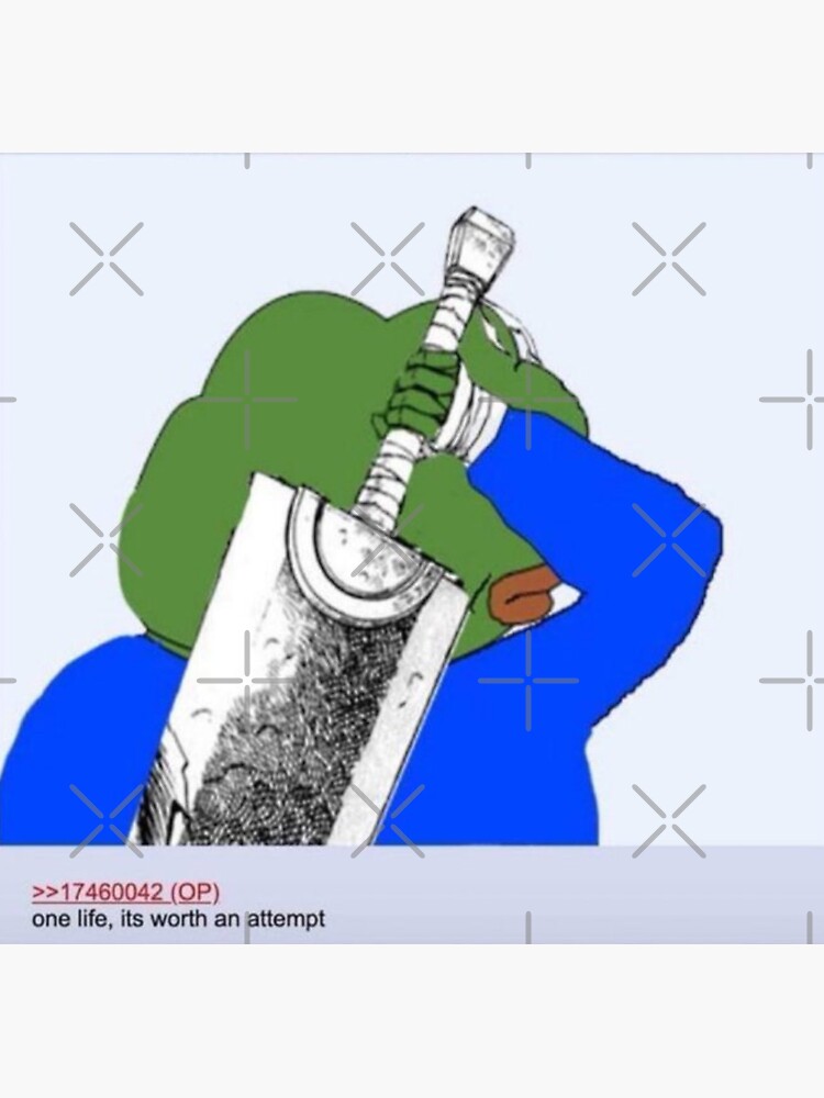 "One Life, It's Worth An Attempt (Rare Pepe)" Sticker for Sale by ...