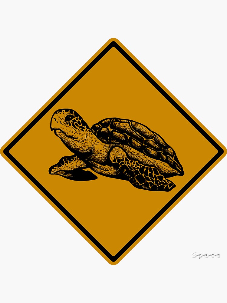 "Turtle road sign" Sticker for Sale by S-p-a-c-e | Redbubble