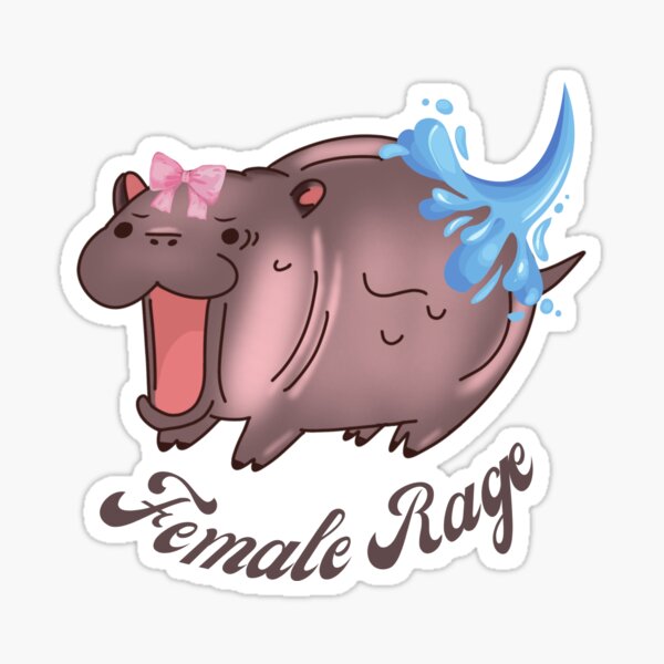 "Female Rage Moo Deng Baby Pygmy Hippo Cute Water Splash Angry Chaos ...