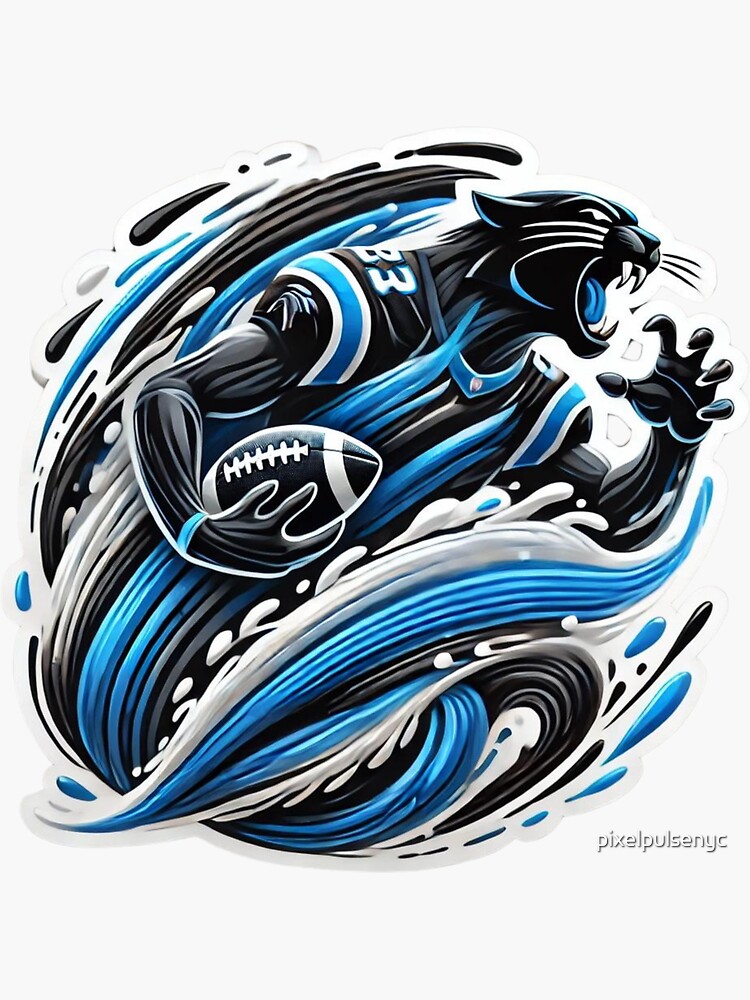 "Carolina Panthers in Action" Sticker for Sale by pixelpulsenyc | Redbubble