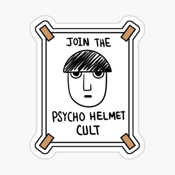 "Helmet Cult Sticker" Sticker for Sale by PinkDuArt | Redbubble