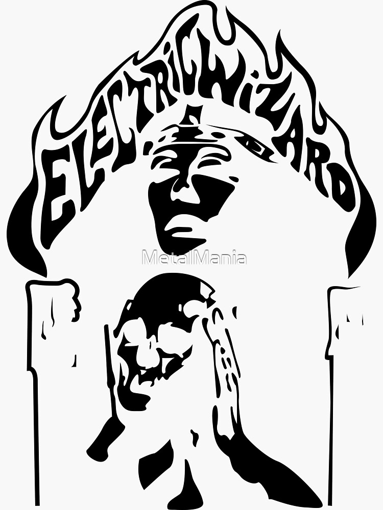 "Electric Wizard" Sticker for Sale by MetalMania | Redbubble
