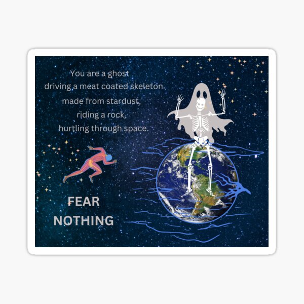"You Are A Ghost, Riding A Rock, Fear Nothing" Sticker for Sale by ...