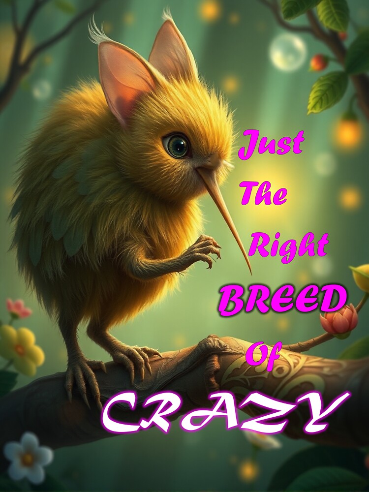"Just the right Breed of Crazy - Magical Kiwi Mouse Hybrid" Sticker for ...