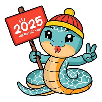 "2025 happy new year cute snake" Sticker for Sale by Kdramasaddict ...
