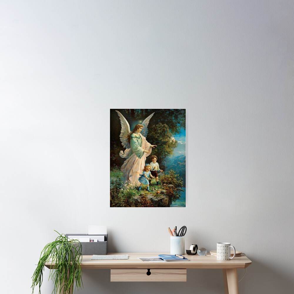 "Guardian Angel watching over Kids Nursery Gift" Poster by tanabe ...
