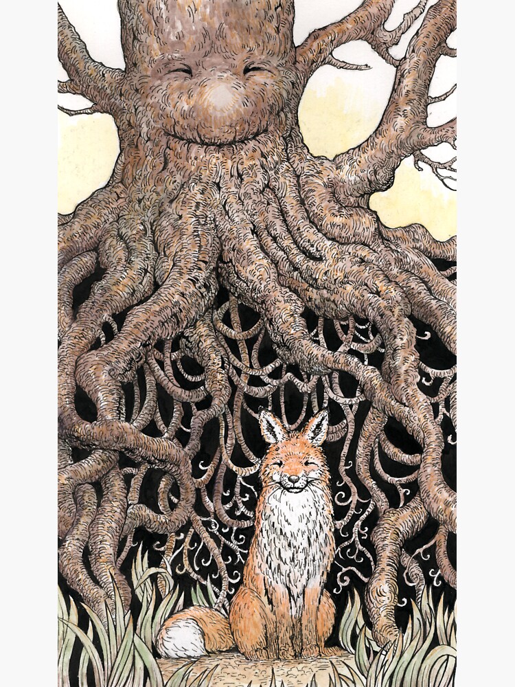 "Fox Roots" Sticker for Sale by BrettMiley | Redbubble
