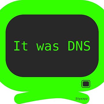 ""It was DNS" Sticker" Sticker for Sale by Styxxyz | Redbubble