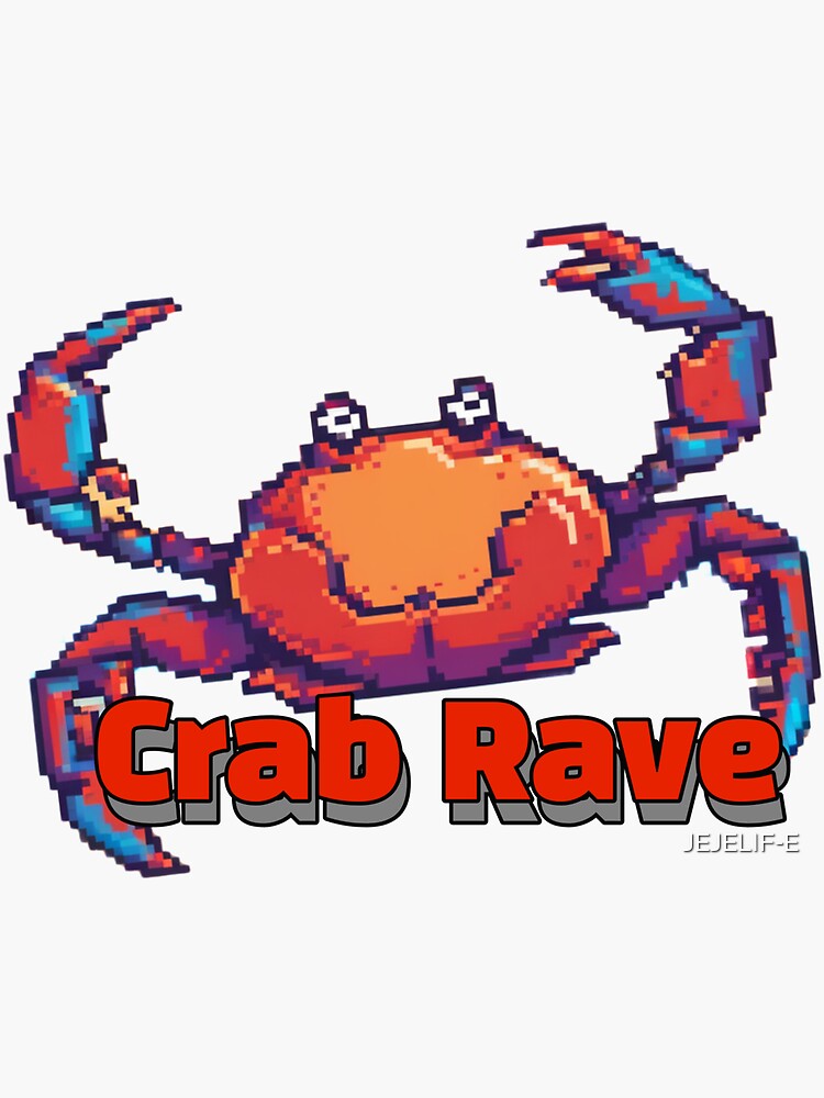 "Crab Rave Dance Party - Fun and Whimsical Ocean Art" Sticker for Sale ...