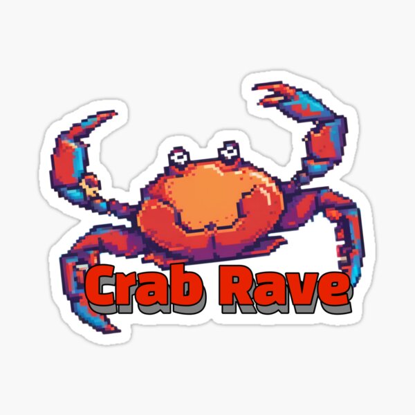 "Crab Rave Dance Party - Fun and Whimsical Ocean Art" Sticker for Sale ...