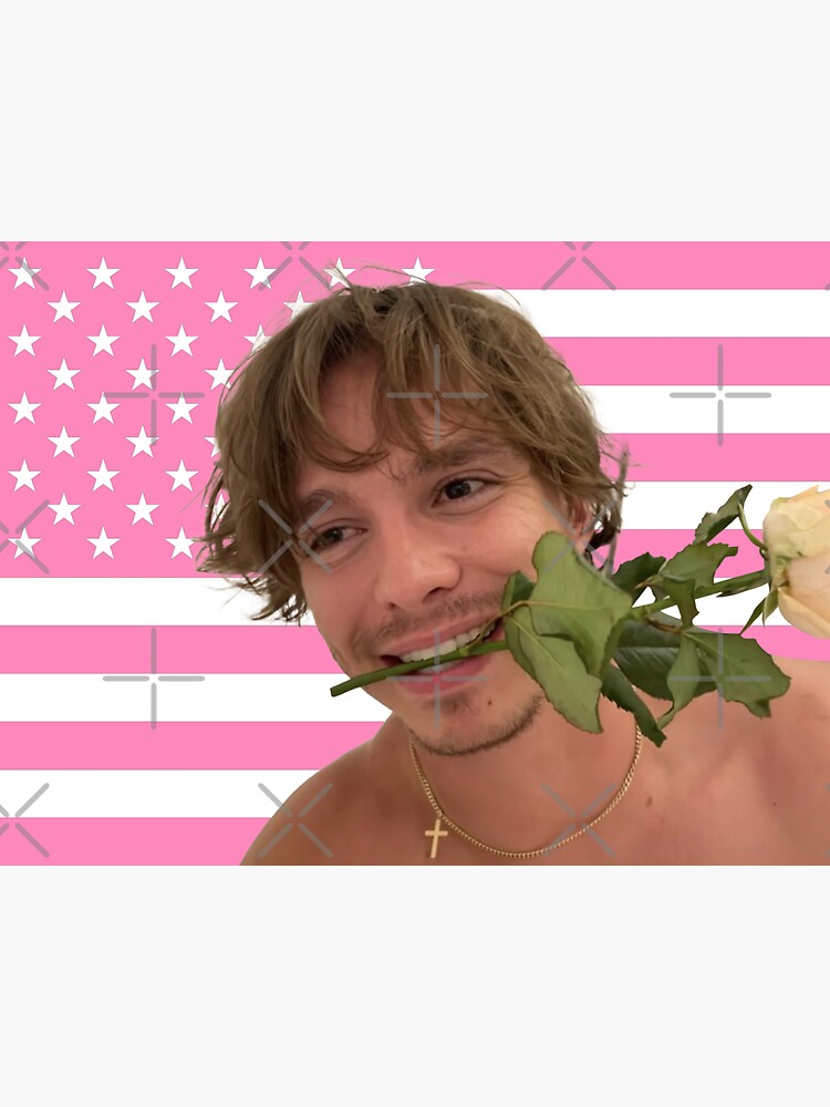 "Nicholas chavez with rose pink american flag" Sticker for Sale by ...