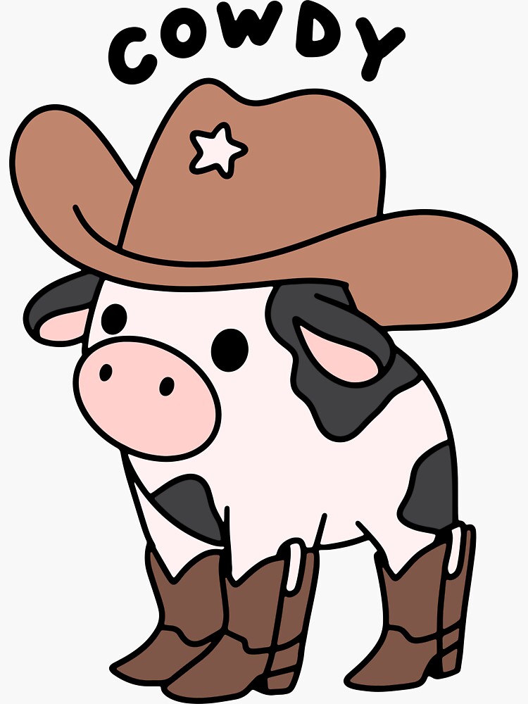 "Cowdy" Sticker for Sale by WildRoseHeart | Redbubble