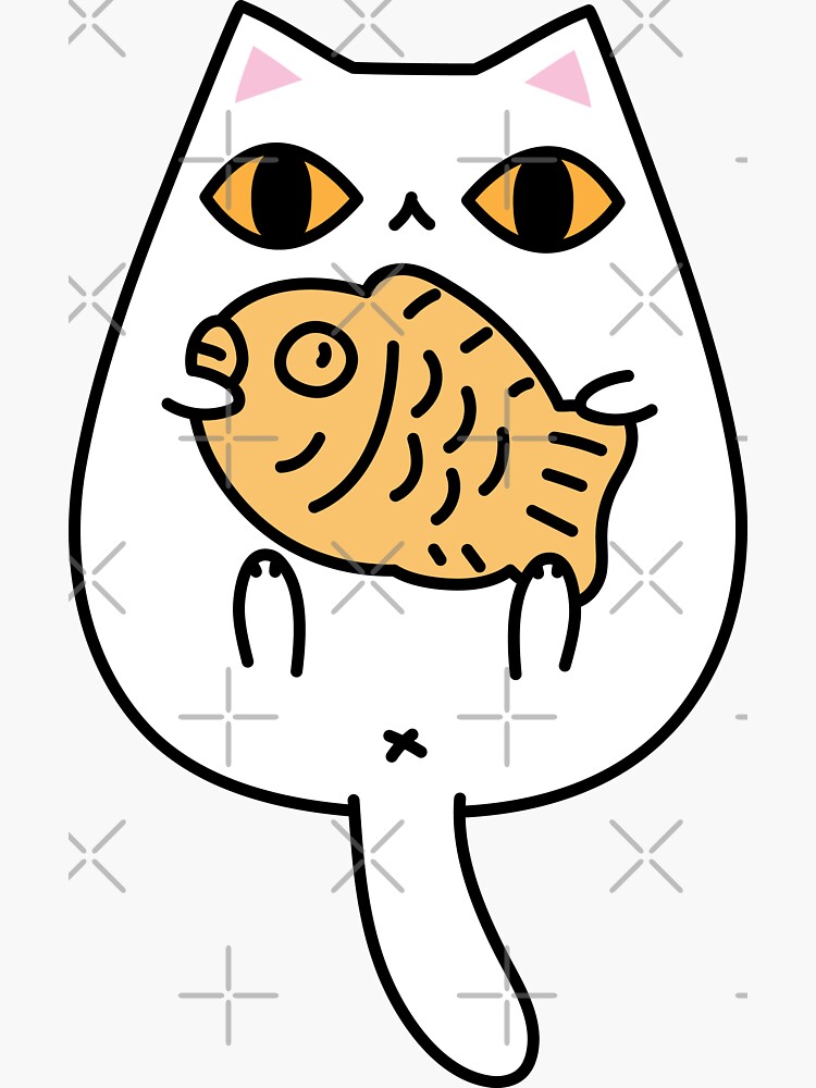 "Mount Fuji Cat, Teriyaki Cat and Sushi Cat Pattern in Blue Background ...