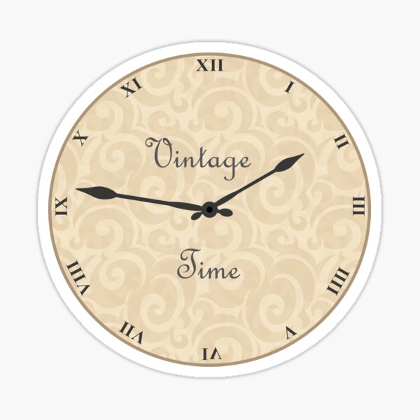 "Vintage clock" Sticker for Sale by CorkYvonne | Redbubble