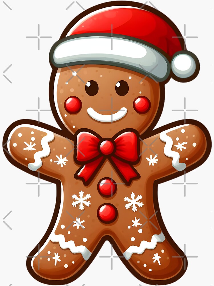 "Cute Christmas Gingerbread Cookie" Sticker for Sale by Delamoon ...