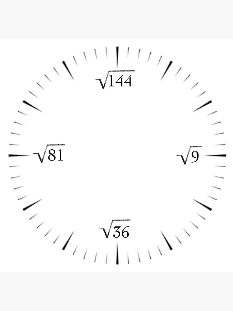 "Square root clock" Sticker for Sale by AvaW987 | Redbubble
