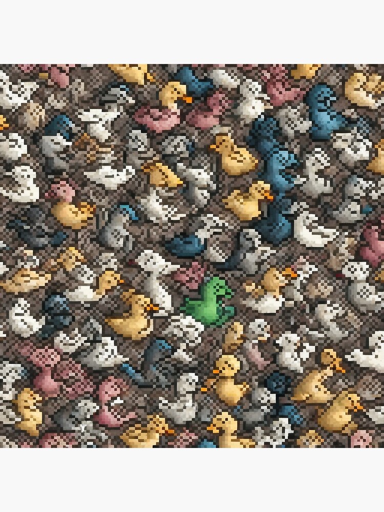 "Pixel Duck Parade - Colorful Pixelated Ducks Pattern" Sticker for Sale ...