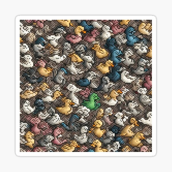 "Pixel Duck Parade - Colorful Pixelated Ducks Pattern" Sticker for Sale ...