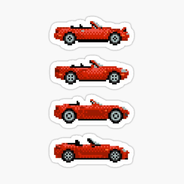 "Pixel art Miata generations red" Sticker for Sale by VonnArt | Redbubble