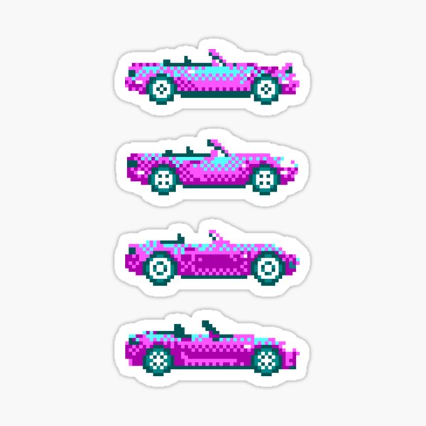 "Pixel art Miata generations DOS" Sticker for Sale by VonnArt | Redbubble