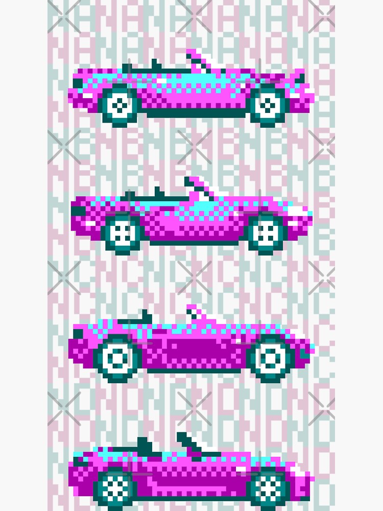 "Pixel art Miata generations DOS with text" Sticker for Sale by VonnArt ...