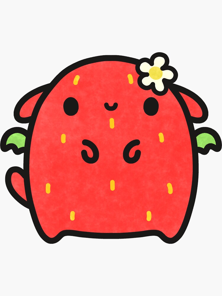 "Cute strawberry dragon" Sticker for Sale by KnuckersHollow | Redbubble