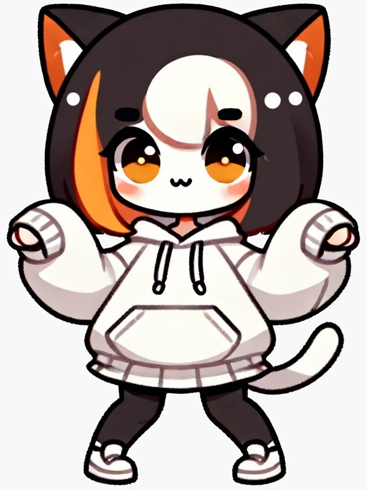 "chibi Calico cat girl type2" Sticker for Sale by II0FU5 | Redbubble