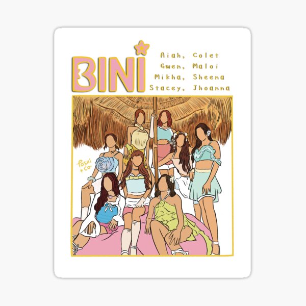 "Bini Pantropiko Members Names *pink version*" Sticker for Sale by ...