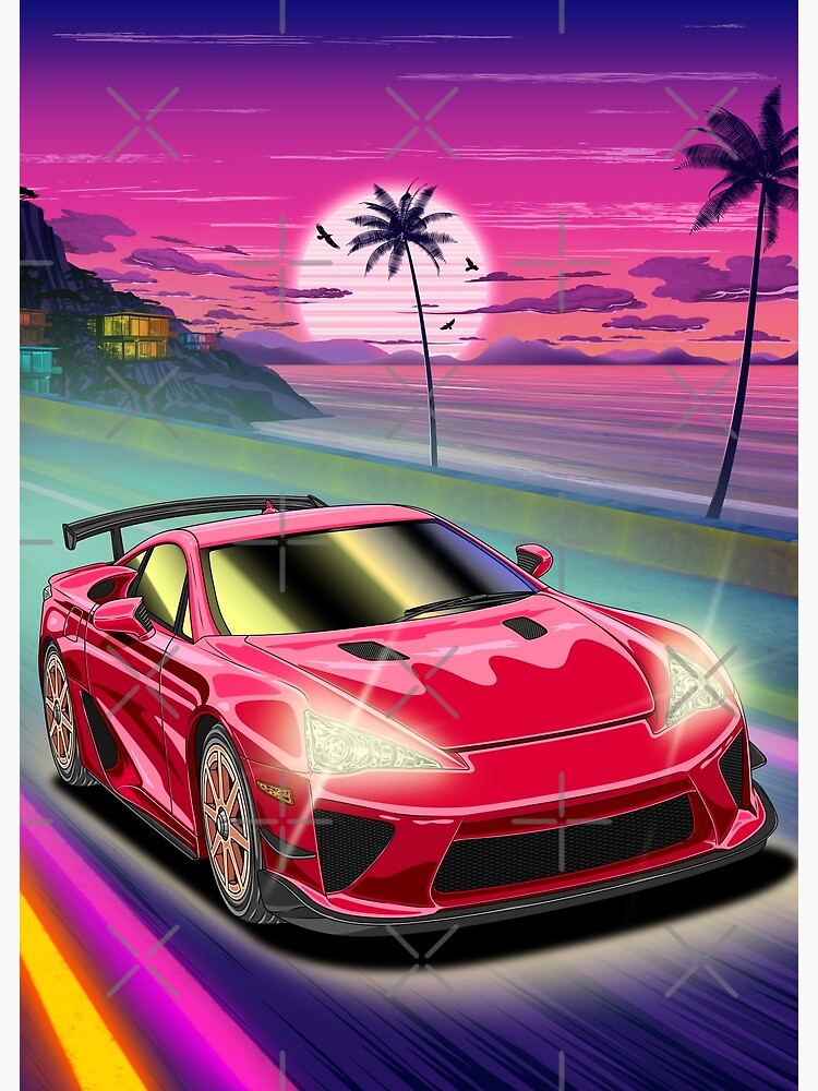 " Supercar LFA Coastal Cruising Neon Beach" Poster for Sale by Navin ...