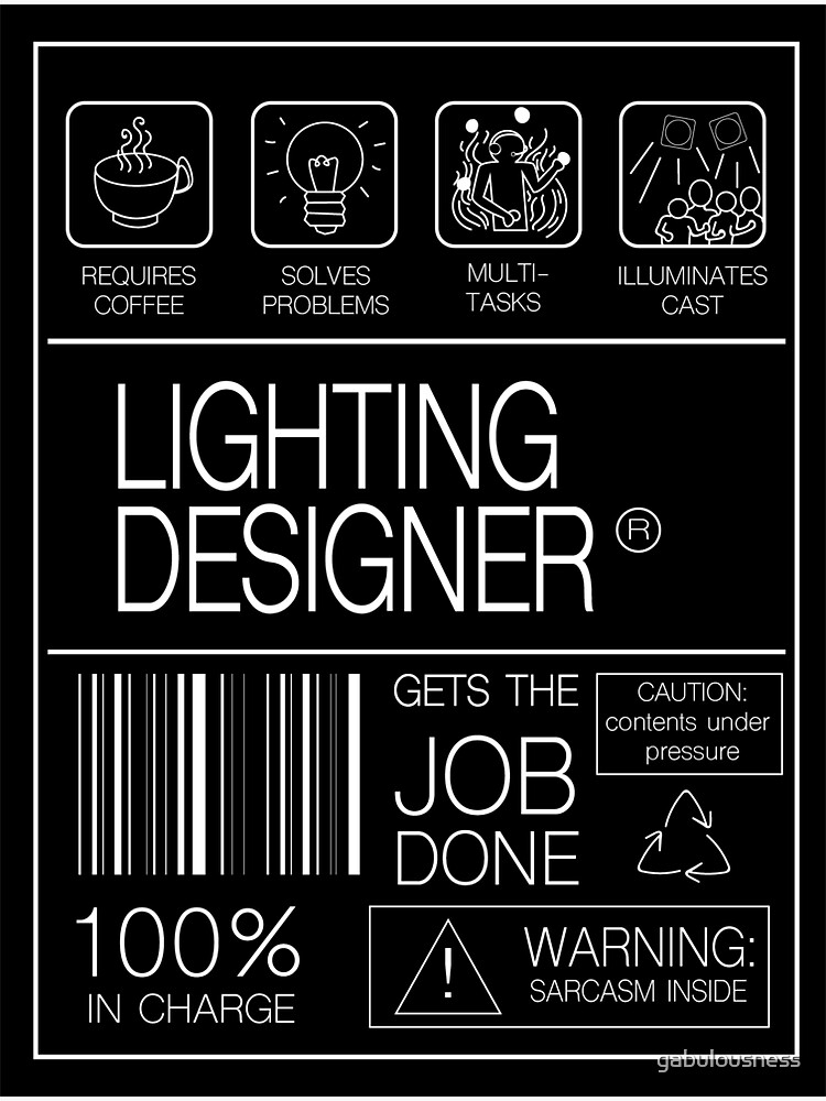 "LIGHTING DESIGNER LABEL" Sticker for Sale by gabulousness | Redbubble