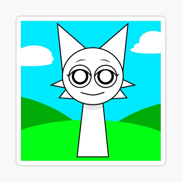 "Sprunki Happy Wenda Outside (White)" Sticker for Sale by PaintedPixel ...