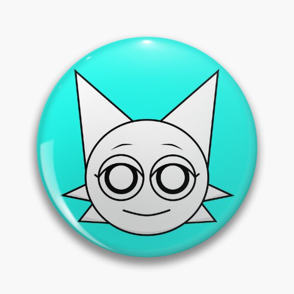 "Sprunki Happy Wenda (White) Head" Pin for Sale by PaintedPixel | Redbubble