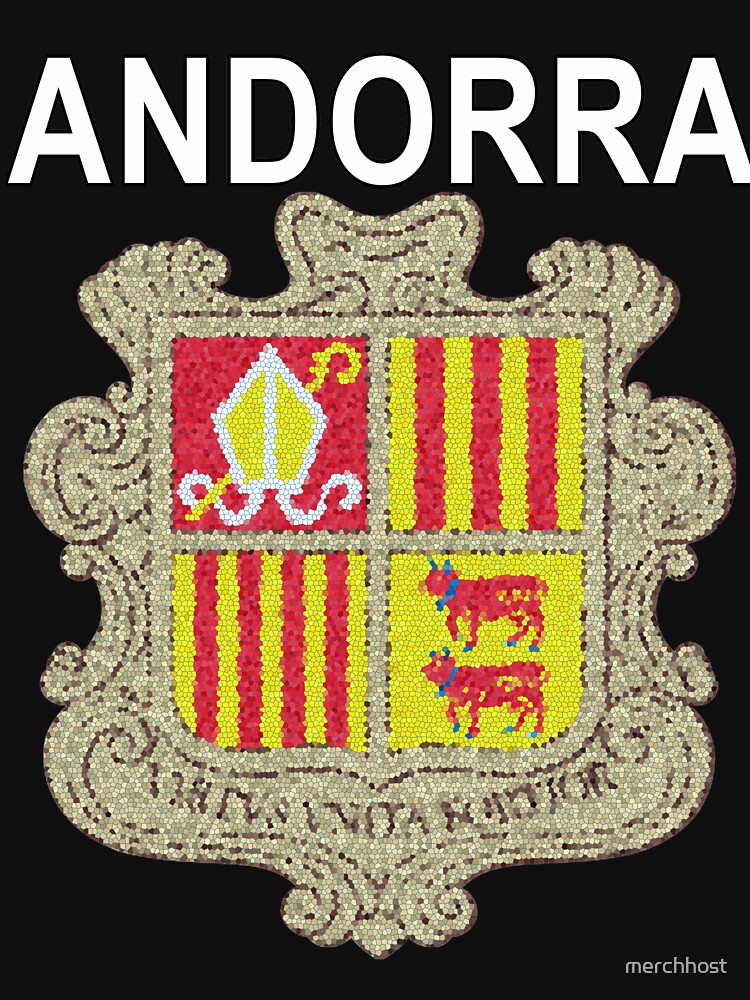 "Andorra Crest Stained Glass Effect Design" T-shirt for Sale by ...