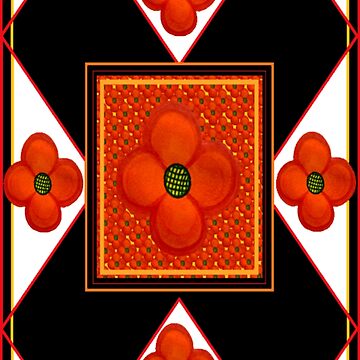 "Cross and Flowers Bright Orange" Poster for Sale by kel72 | Redbubble
