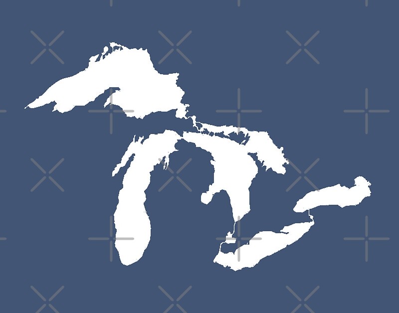 "Great Lakes Outline - White" by TaoJones42 | Redbubble