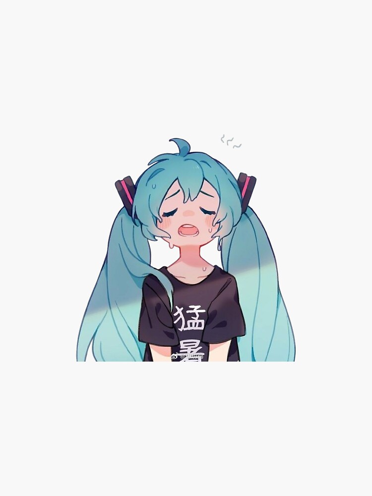 "tired miku" Sticker for Sale by LucioFarrell | Redbubble